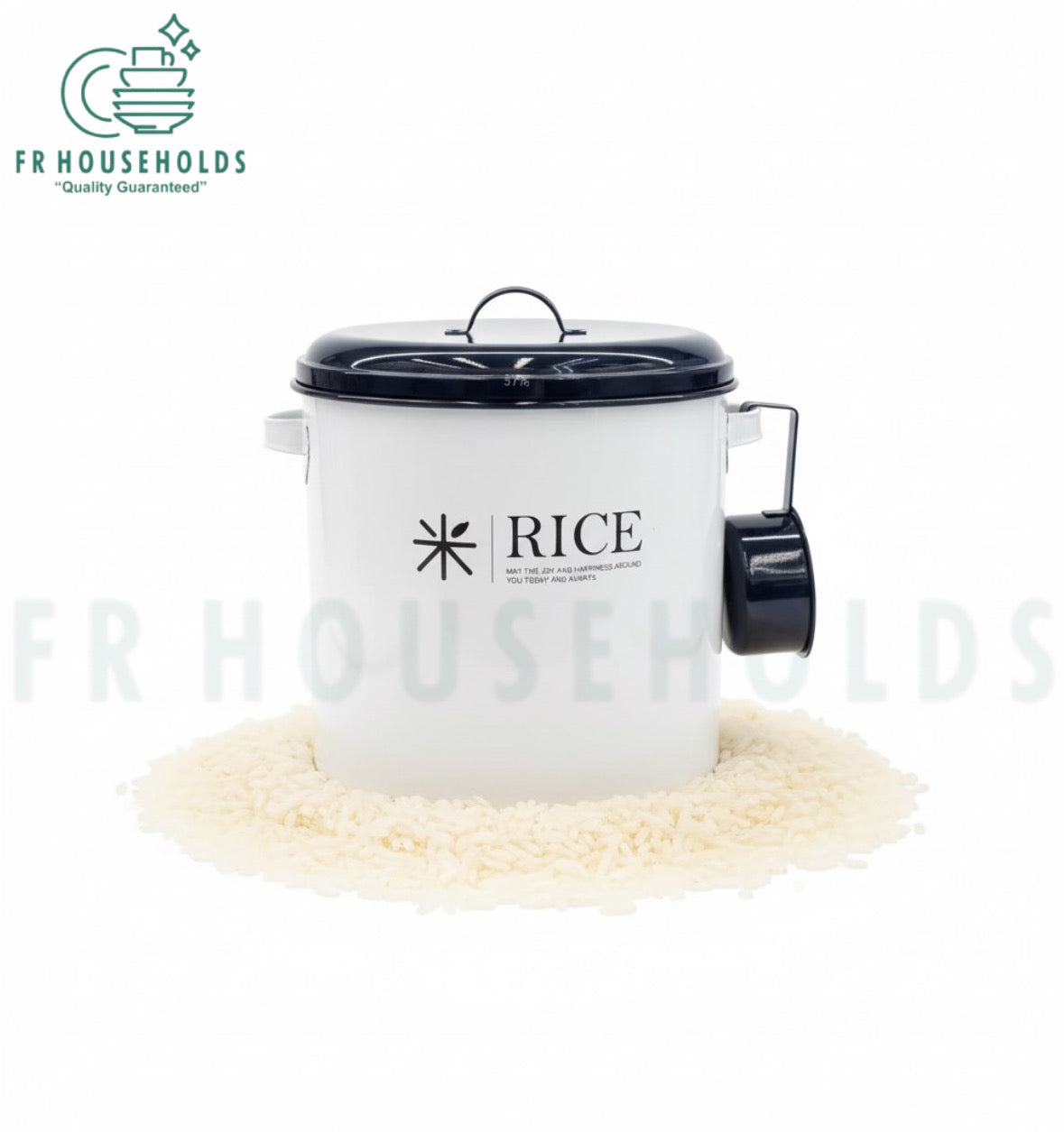 5-Liter Tin Rice Bucket – FR Households